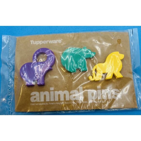 Tupperware | Other | Tupperware Animal Pins Set Of 3 Kids Elephant Lion ...